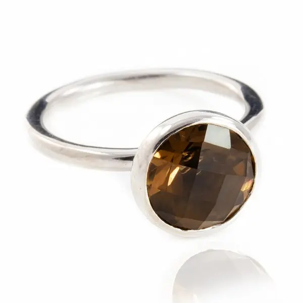 THE JEWELLERY STORE LONDON Sterling Silver Desert Sand Quartz Ring - Silver/brown