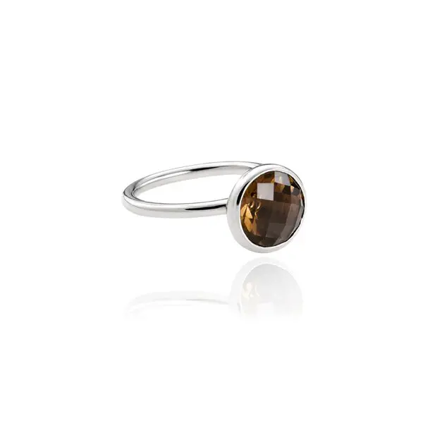 THE JEWELLERY STORE LONDON Sterling Silver Desert Sand Quartz Ring - Silver/brown