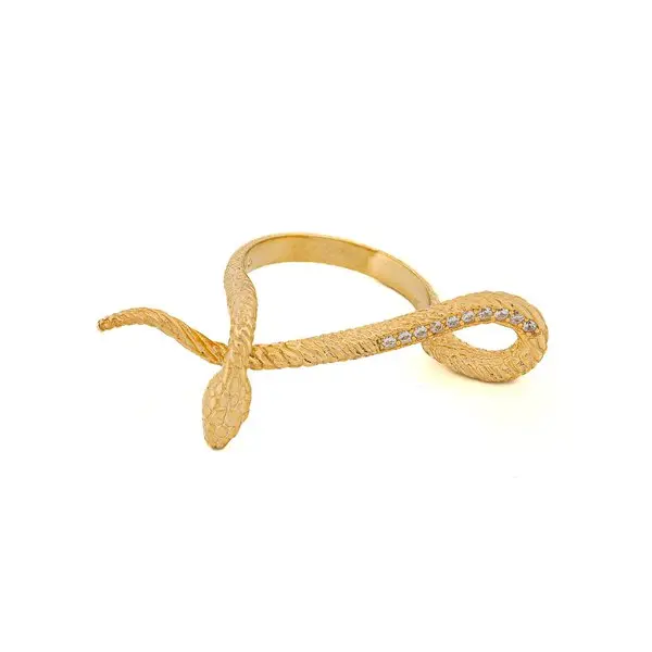 EBRU JEWELRY Mythology Snake Vermeil And Diamond Ring - Gold