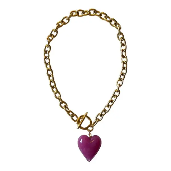 SCCOLLECTION Amore Heart Pendant Necklace - Gold/yellow