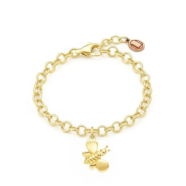 UNALOE Vermeil Bee Charm Bracelet - Gold