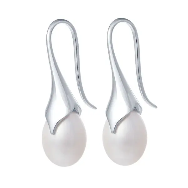LUCY QUARTERMAINE Sterling Pearl Drop Earrings - Silver