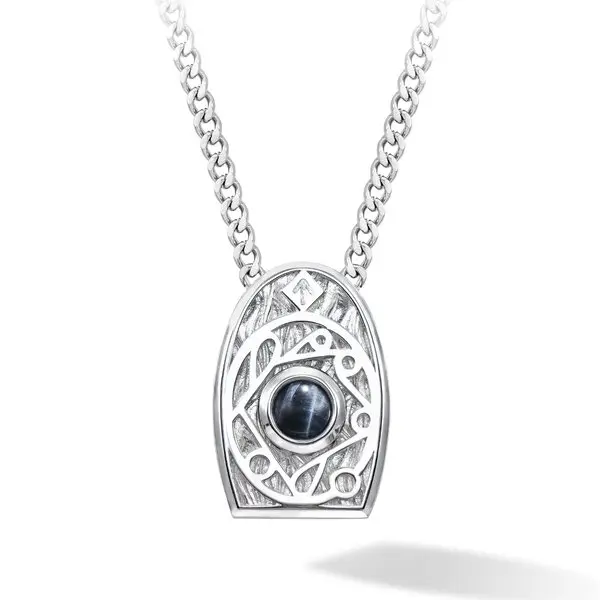 AWNL Hawk Eye Tiwaz Moving Ball Necklace - Blue/silver