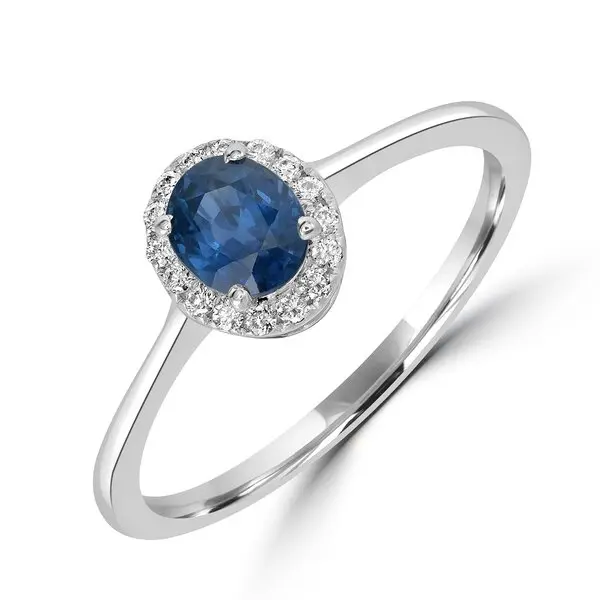 ARTISAN 18k White Gold Sapphire And Diamond Halo Ring - White/blue