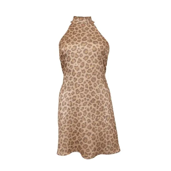 CHIARELLA Neutrals Daya Animal Print Mini Dress