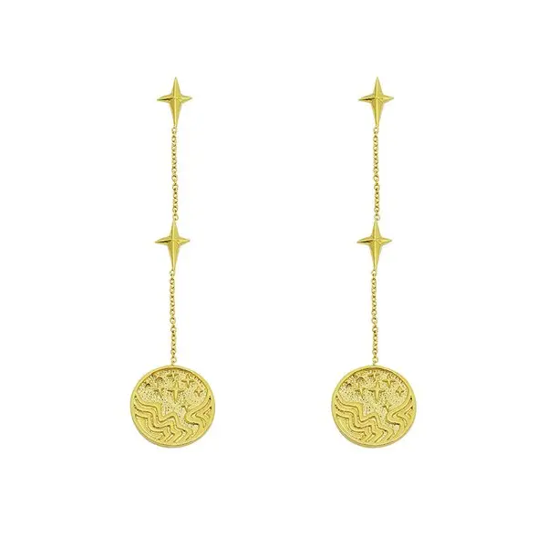 AUROZIA Tarot The Star Drop Earrings - Gold