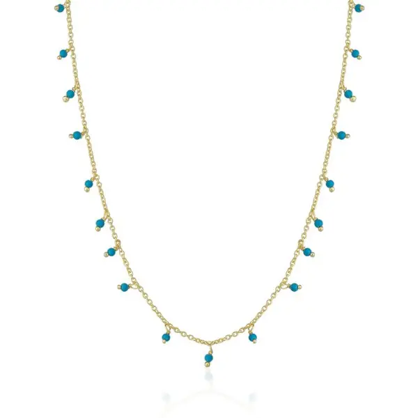 SPERO LONDON Gold-tone Beaded Sterling Silver Chain Necklace - Gold/blue
