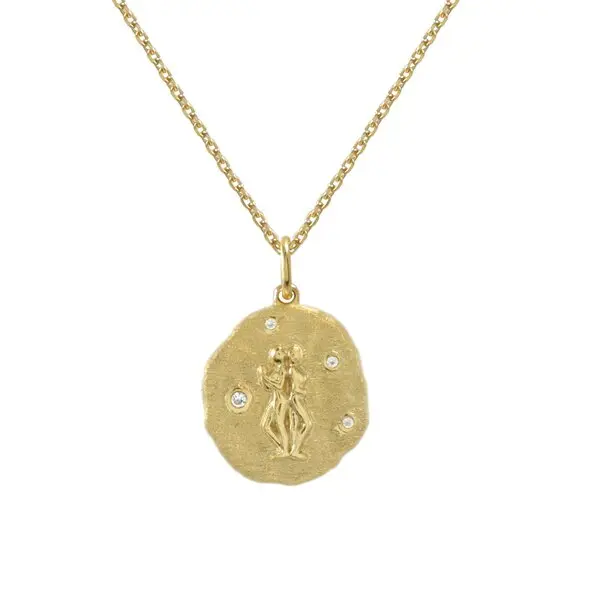 HYE JANE JEWELRY Gemini Zodiac Pendant Necklace - Gold