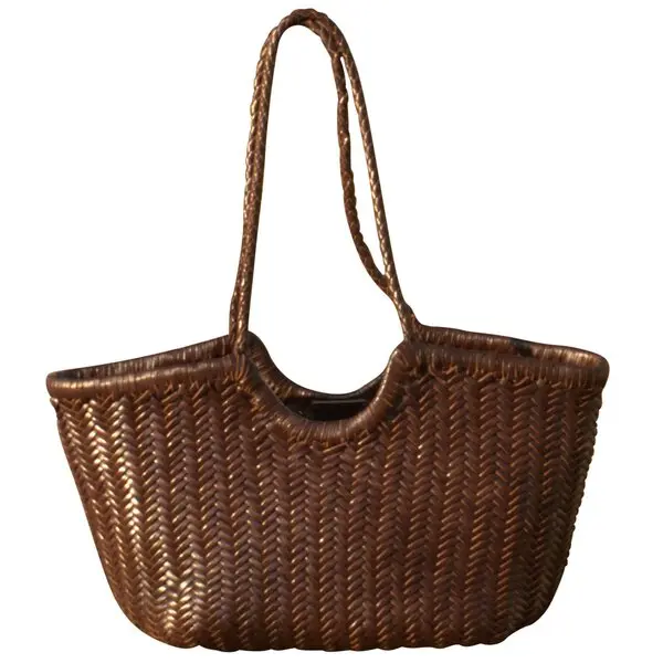 RIMINI Vittoria' Hand-woven Leather Handbag - Brown