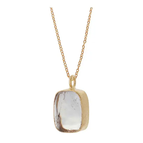 GODDESS CHARMS Clear Quartz Charm - Gold