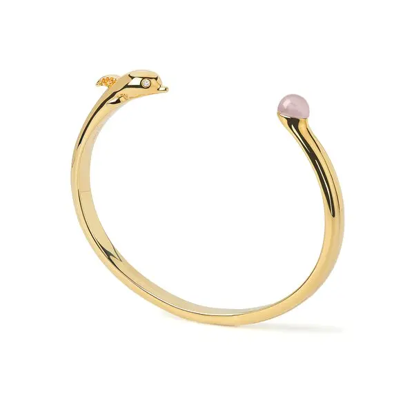 FREQNC ATELIER Dolphin Rose Quartz Bangle - Pink