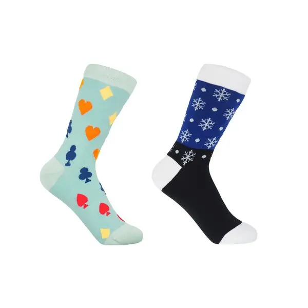 PEPER HAROW - MADE IN ENGLAND Royal Flush & Snowflake Socks Bundle - Blue
