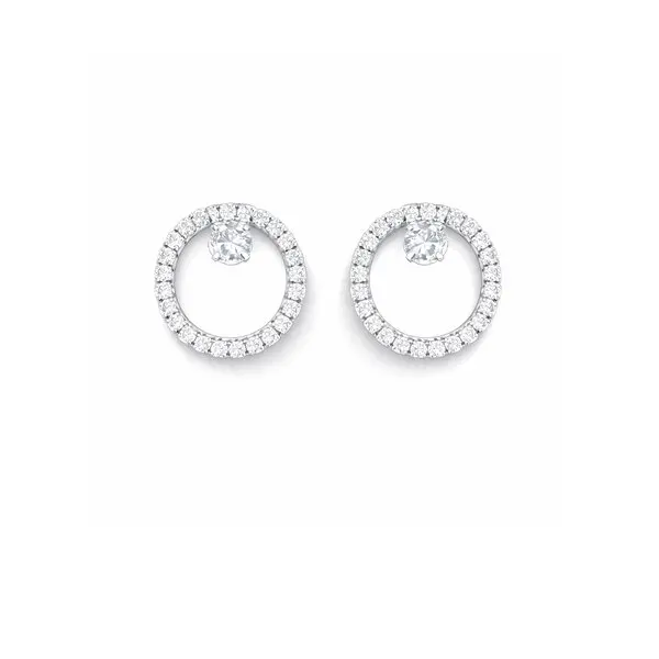 MAISON DE GALA Crystal Halo Circle Earrings - Silver