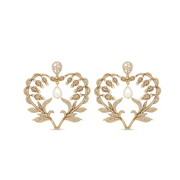 STEPHANIE BROWNE AUSTRALIA Queen Of Hearts Dangle Earrings - Gold