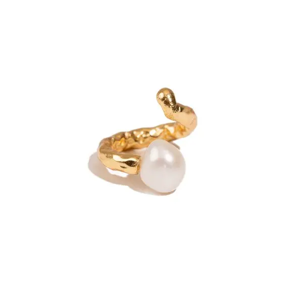 EBRU JEWELRY Divine Touch Pearl Ring - Gold