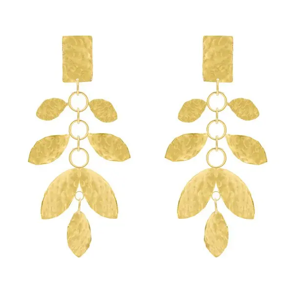 MARCIA MORAN Muse Leaf Dangle Earrings - Gold