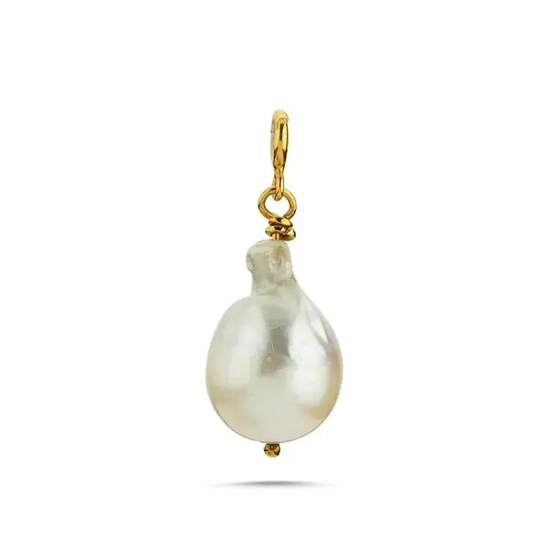 LINYA JEWELLERY Baroque Pearl Charm - Gold