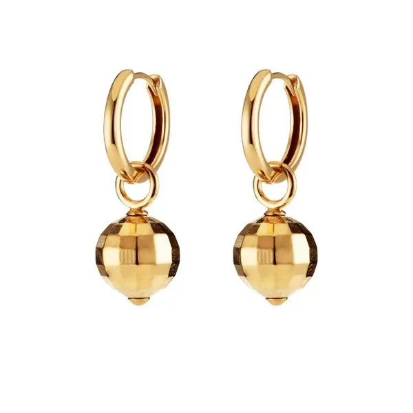 SCREAM PRETTY Disco Ball Charm Hoop Earrings - Gold