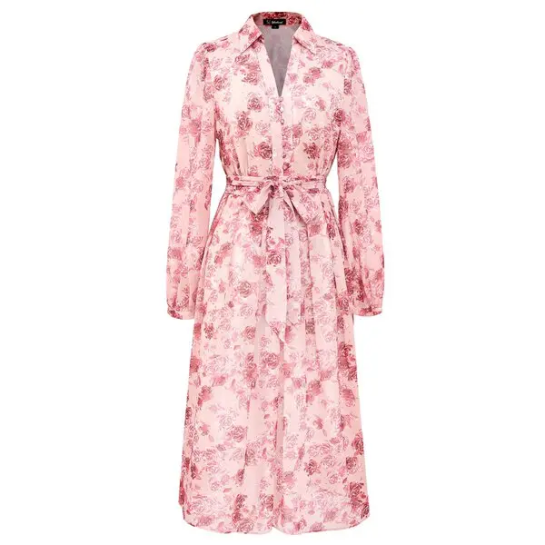SMART AND JOY Floral Print Shirt Dress