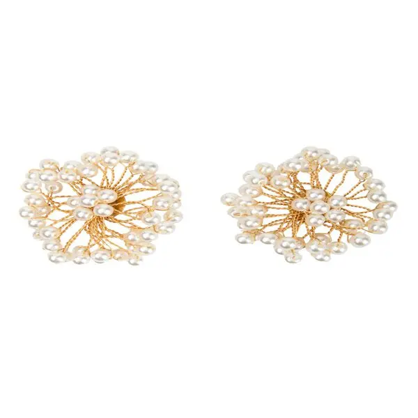 Saachi Pearl Webbed Earrings - Gold