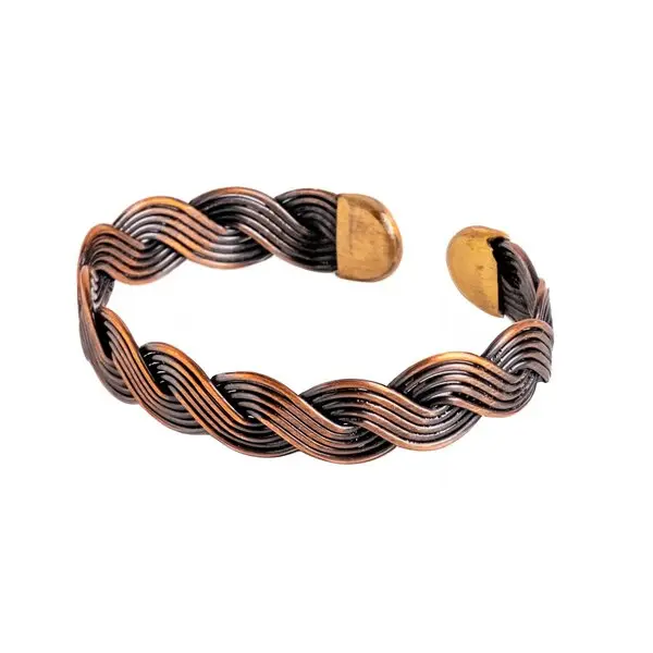 ANATOLIACRAFT Handmade Twisted Copper And Brass Cuff Bracelet - Brown/rose Gold