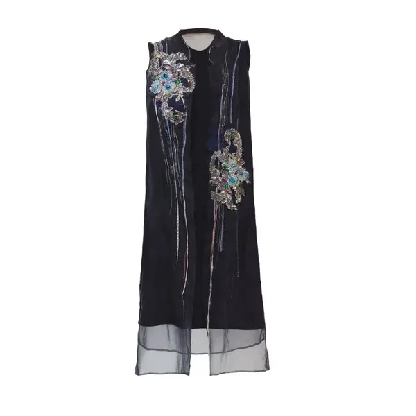 SANIYA KHAN Crystal Forest Long Vest
