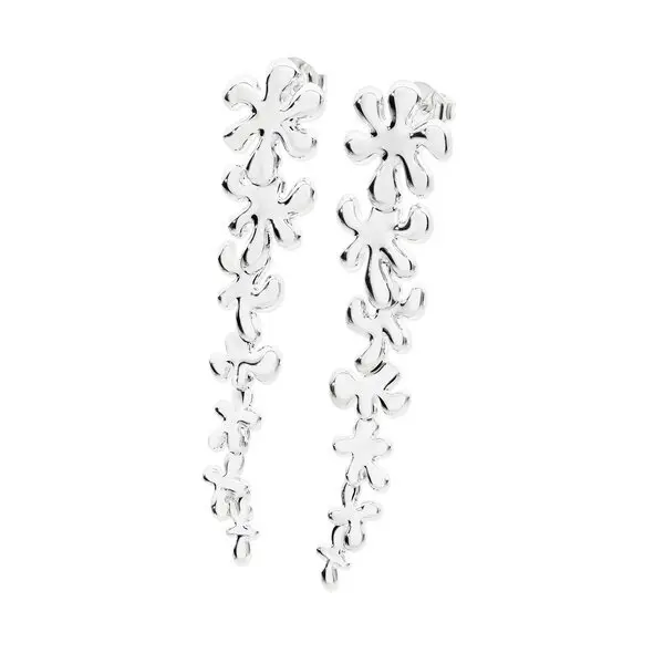 LUCY QUARTERMAINE Sterling Taper Splash Drop Earrings - Silver