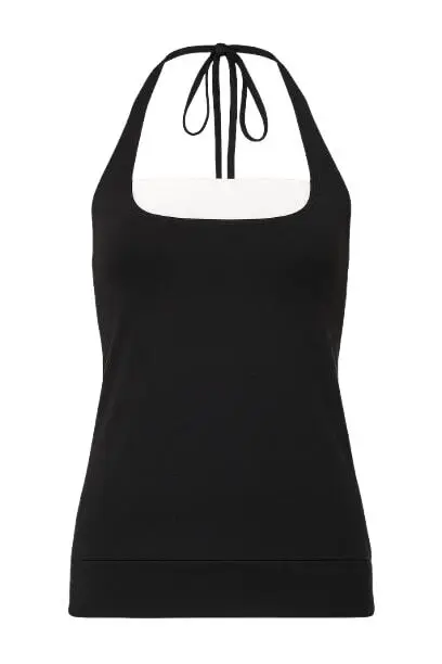 CONQUISTA Halter Neck Faux Layer Top