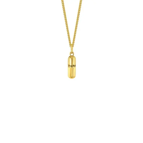 TRUE ROCKS Mini Pill Pendant - Gold