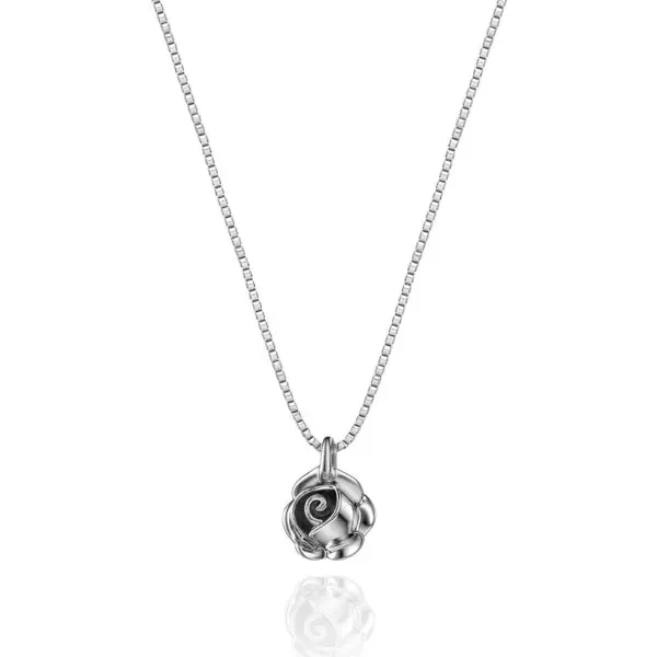 UNALOE Sterling Rosebud Pendant Necklace - Silver