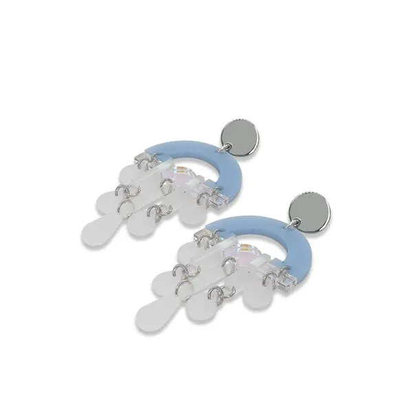 TOOLALLY Fan Chandelier Dangle Earrings - Blue
