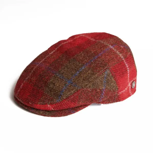 DASMARCA HATS Justin Harris Tweed Flat Cap - Red