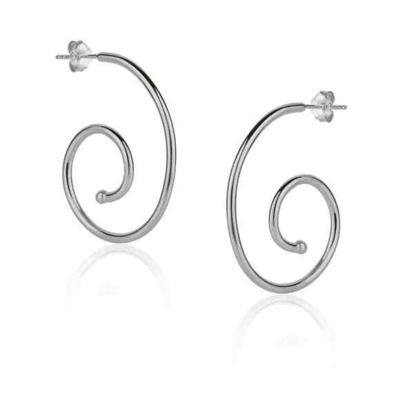 SPERO LONDON Spiral Sterling Stud Earrings - Silver