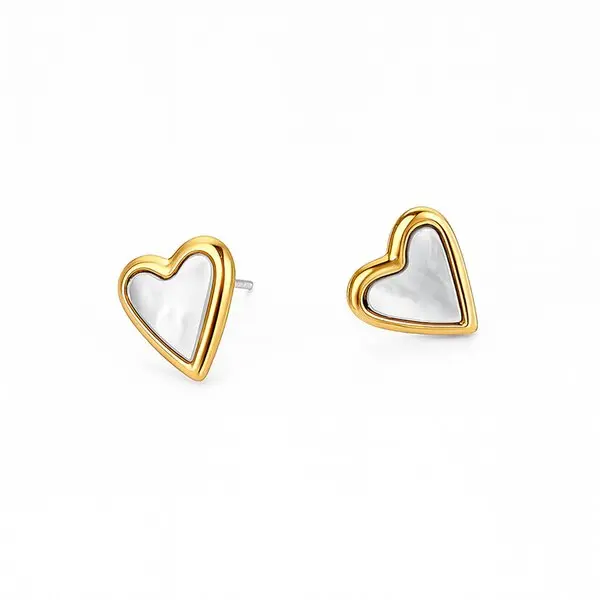 MY MOKONDO Ameline Stud Earrings - Gold/white