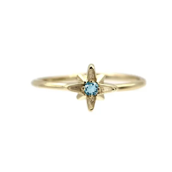 VICSTONENYC FINE JEWELRY North Star Aquamarine Ring - Gold