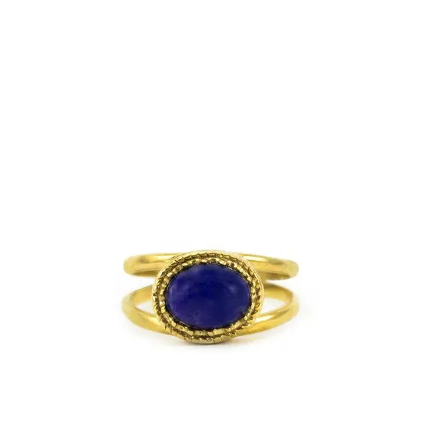 VINTOUCH ITALY Cordellina Lapis Ring - Gold/blue