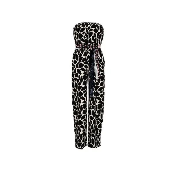 ARTISTA Printed Strapless Jumpsuit - Black/white