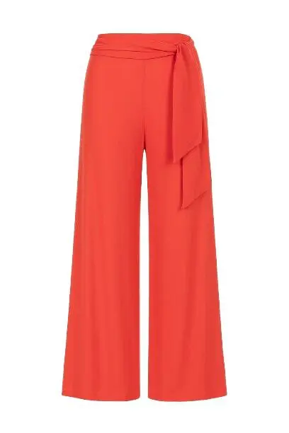 CONQUISTA Tie Waist Palazzo Trousers