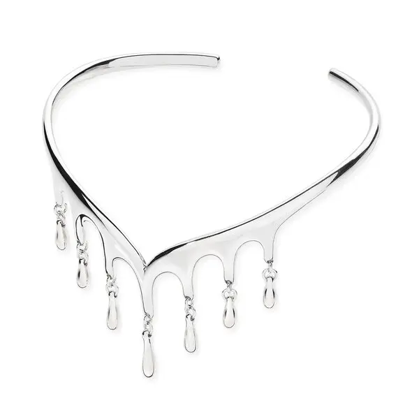LUCY QUARTERMAINE Solid Sterling Waterfall Cuff Bangle - Silver