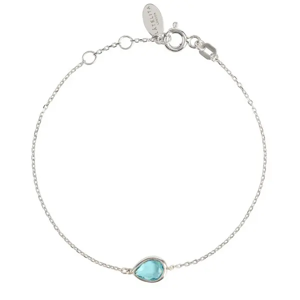 LATELITA Pisa Mini Teardrop Bracelet - Silver/blue