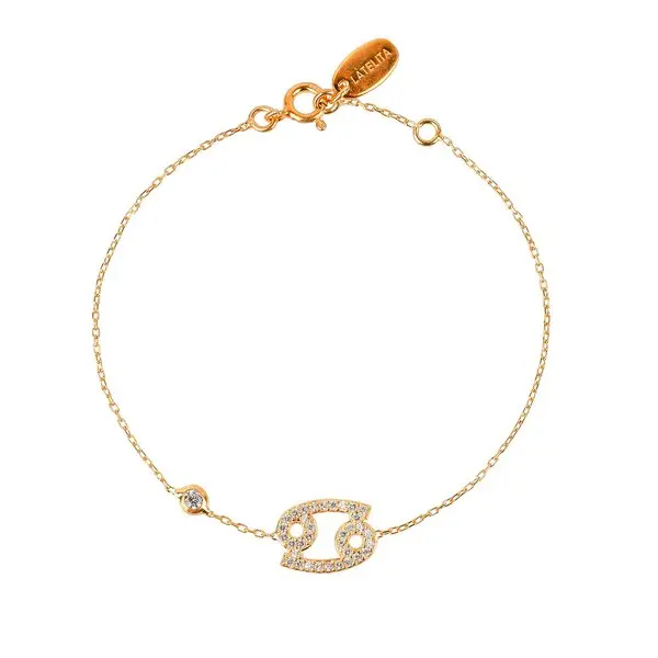 LATELITA Zodiac Horoscope Star Sign Cancer Bracelet - Gold