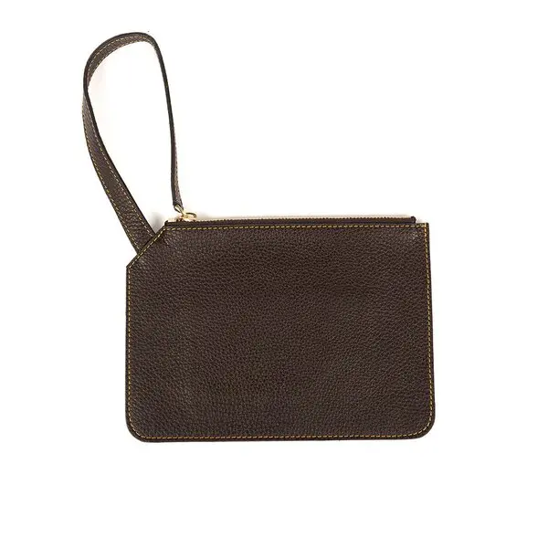 SJW BAGS LONDON Marissa Leather Clutch/wristlet - Brown