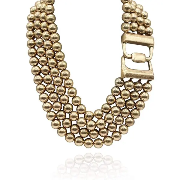 MICHAEL NASH JEWELRY Irena Four Strand Beaded Necklace - Gold