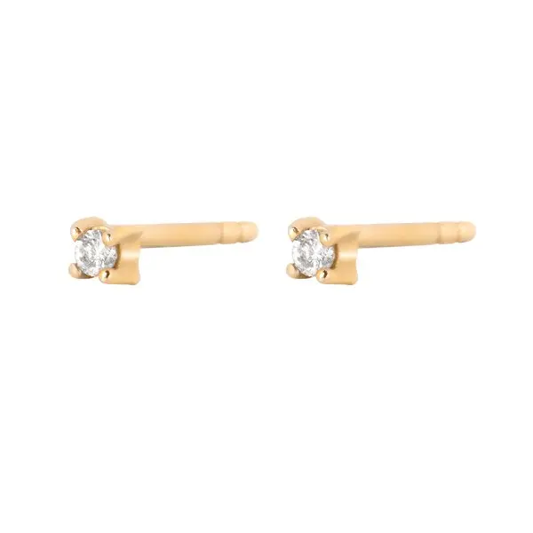 ZOHREH Mini Diamond Stud Earrings - Gold