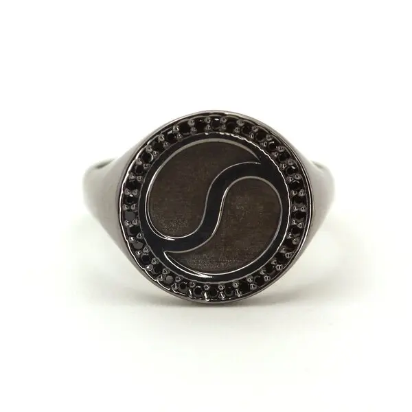 VICSTONENYC FINE JEWELRY Yin And Yong Signet Ring - Black