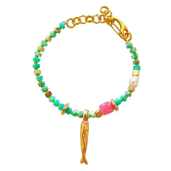 SMILLA BRAV Goa Bracelet - Blue/gray/yellow