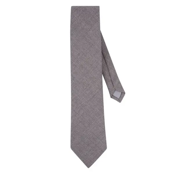 LE COLONEL Italian Wool Necktie - Grey