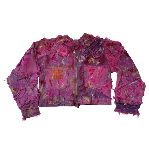 ZASTASTUDIO Wearable Ruins Shredded Denim Crop Jacket