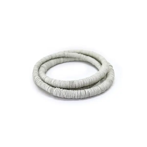 WAIWAI Continuous Coil Leather Choker - White
