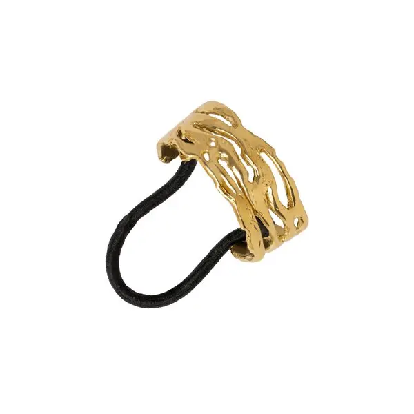 LAVANI JEWELS Textured Tone Scrunchie - Gold